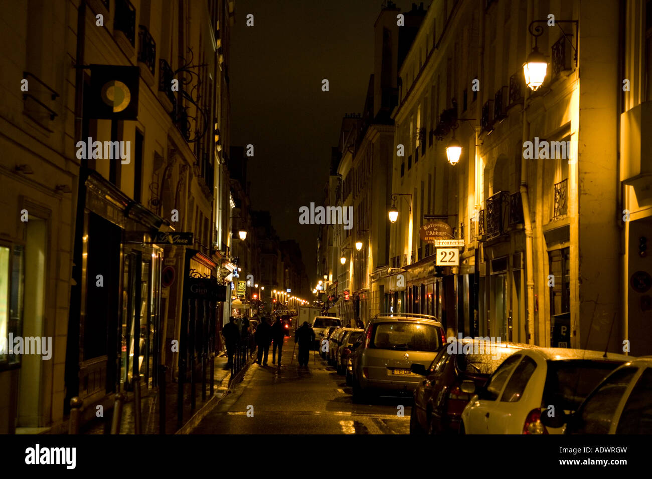Parisians stroll down Rue Jacob in Paris France Stock Photo - Alamy