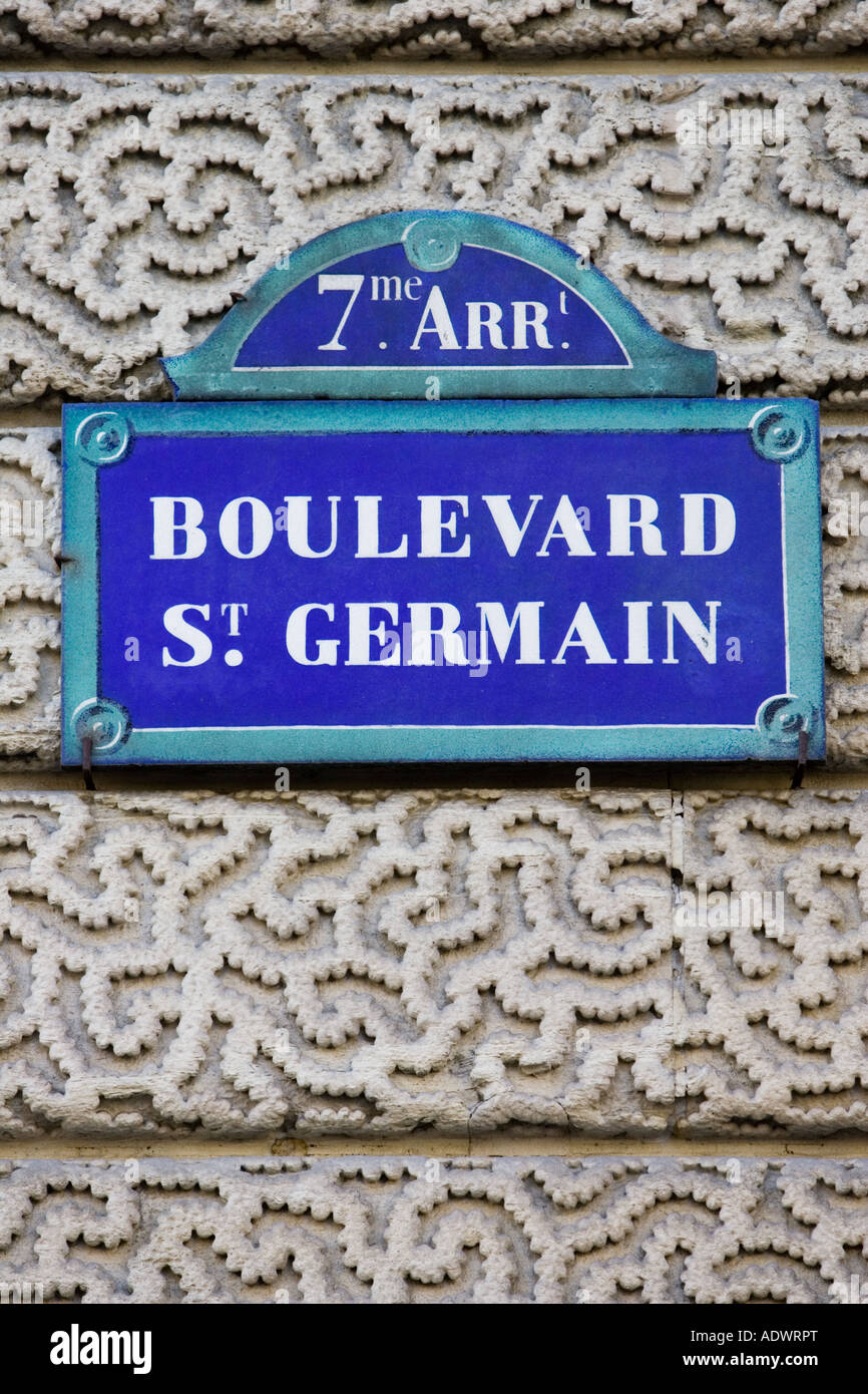 Boulevard St Germain street sign Paris France Stock Photo - Alamy
