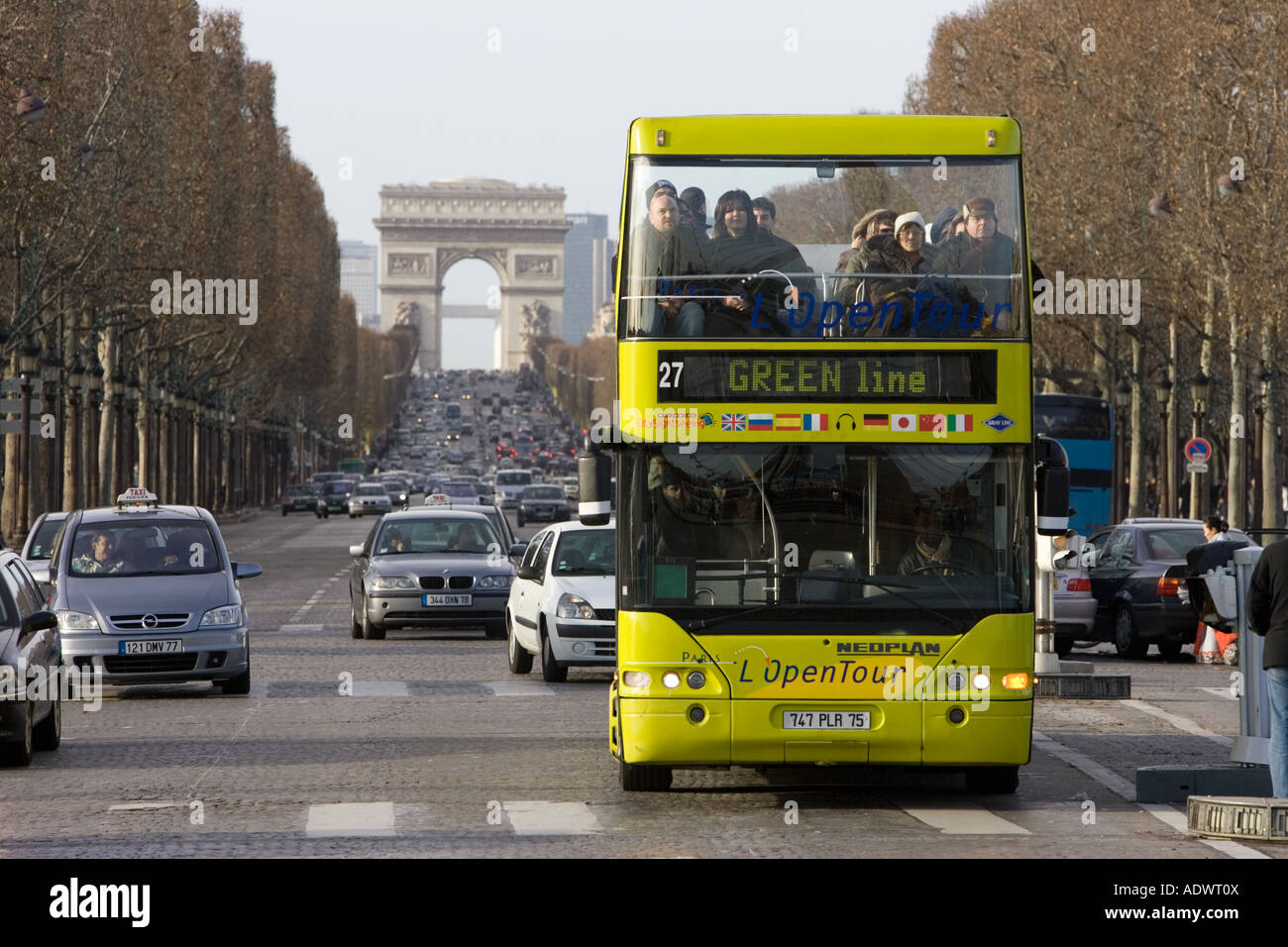Double decker green line bus hi-res stock photography and images - Alamy