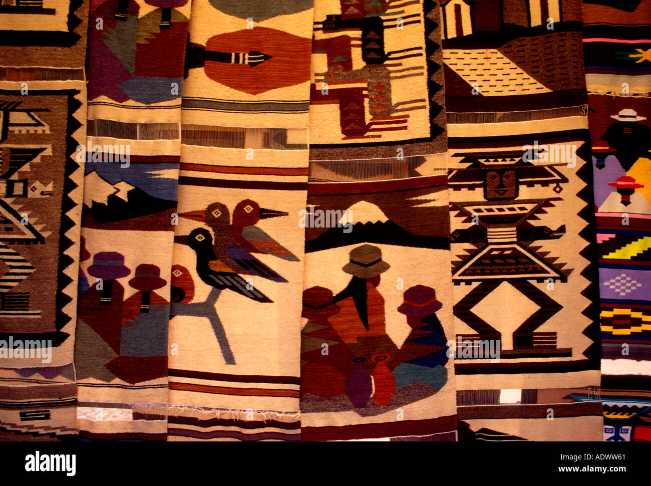 textile, textiles, weaving, weavings, Otavalo Market, Indian market ...