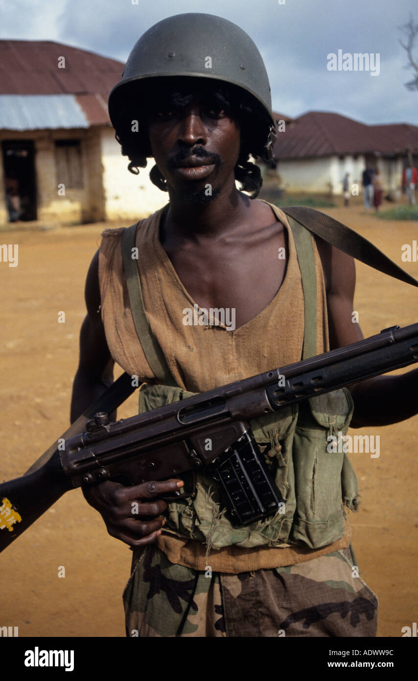 Liberian rebel soldier in Upper Lofa, Liberia Stock Photo - Alamy
