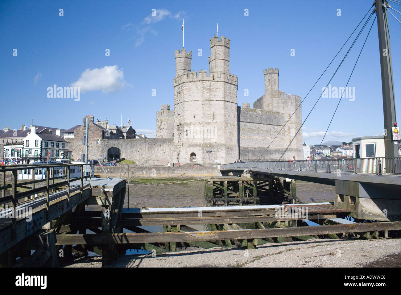 Caernarfon Castle and Seiont river North Wales Stock Photo - Alamy