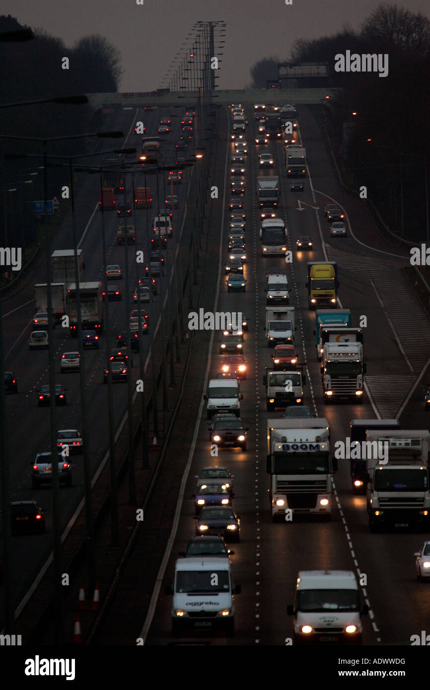 Southbound traffic on M1 Motorway near Hertfordshire United Kingdom ...