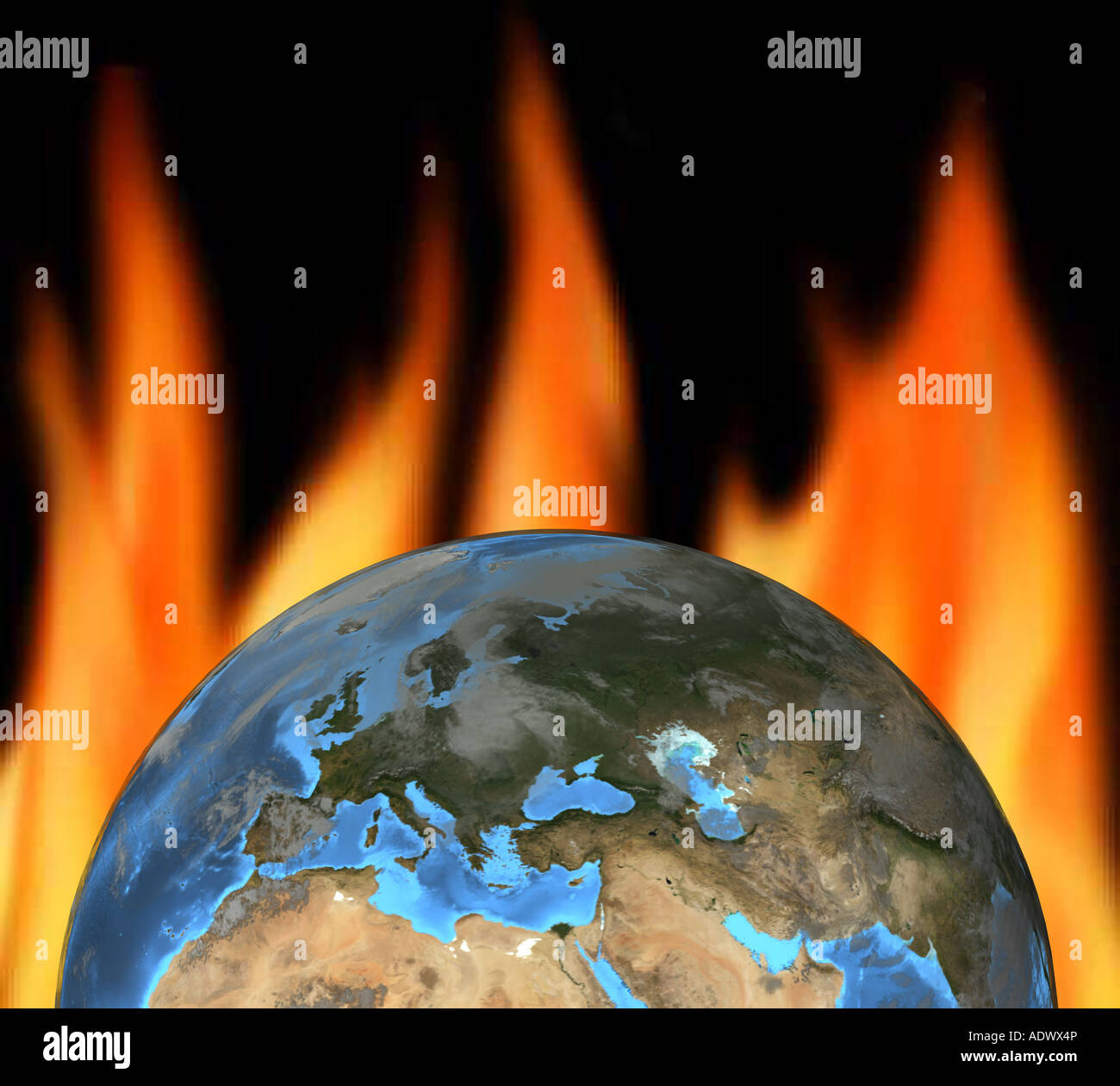 Symbolic graphic Climatic heating up Stock Photo - Alamy