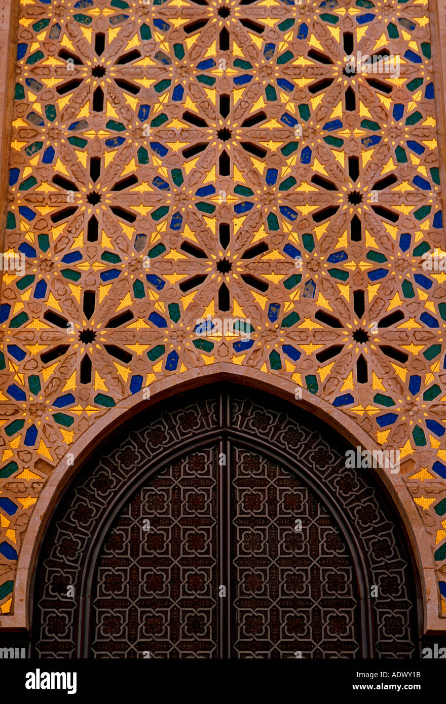 mosaic tiles, courtyard, Hassan II Mosque, Hassan II, mosque, Moorish ...