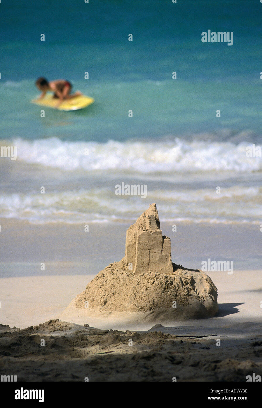 Sand castle Hawaii Stock Photo - Alamy