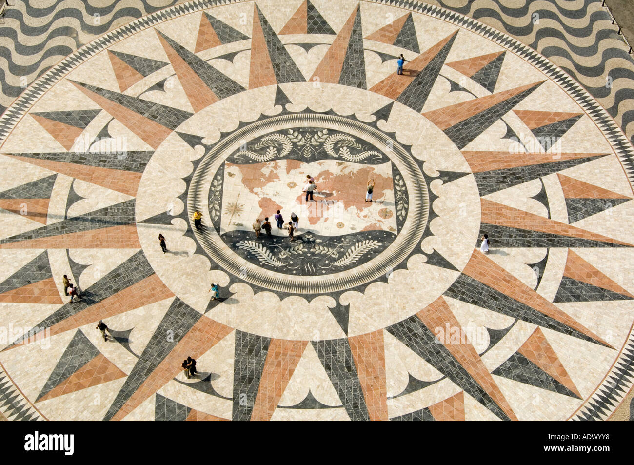 The giant compass cut into the paving stones beneath the Monument to ...
