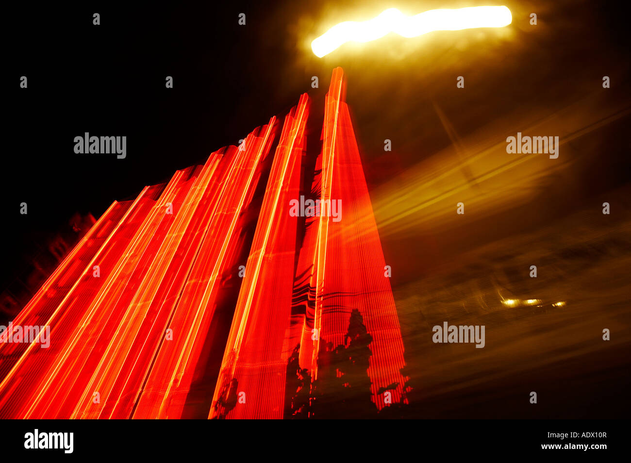 Building with red lights Stock Photo - Alamy