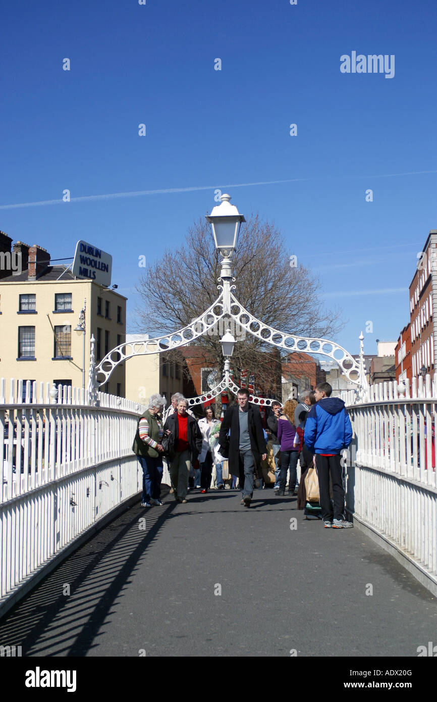 The Ha penny built in 1816 over the River Liffey in Dublin Ireland ...