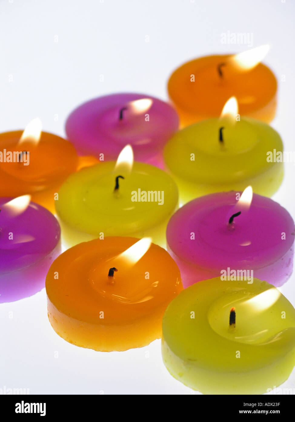 Group white candles Cut Out Stock Images & Pictures - Alamy