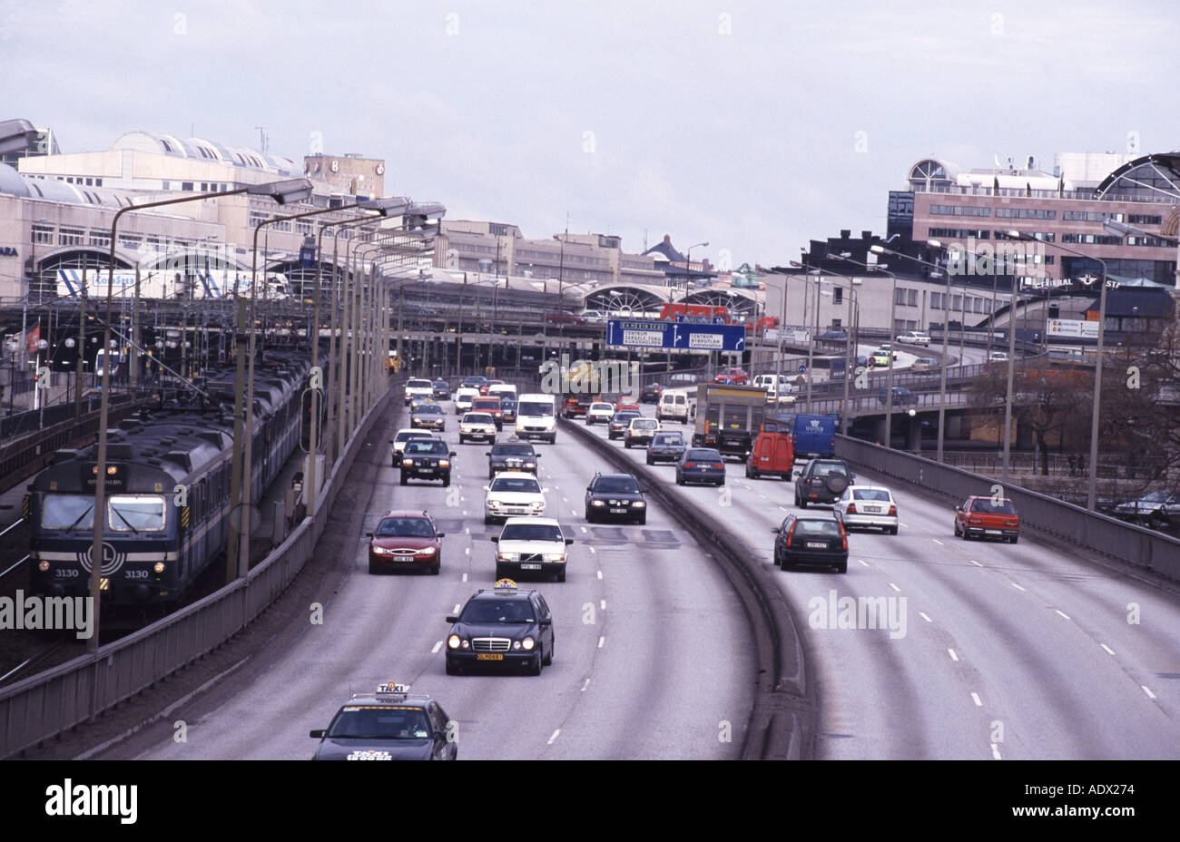 Motorway ring-road in central Stockholm, Sweden Stock Photo - Alamy