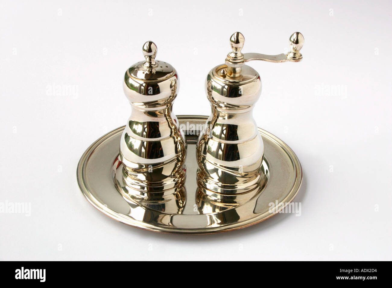 A silver Salt and Pepper set Stock Photo - Alamy