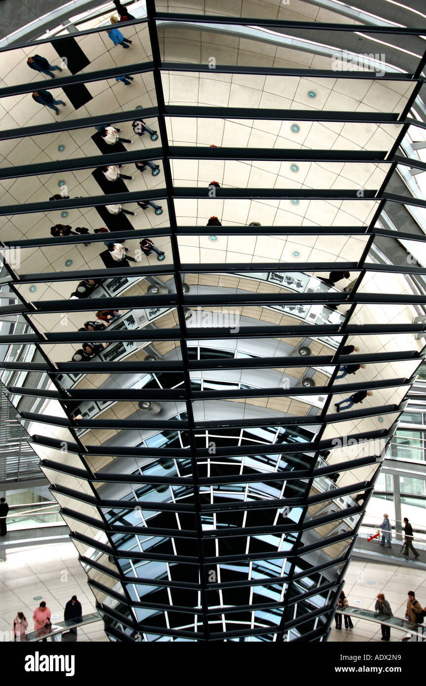Berlin the Reichstag dome on the roof of the parliament building ...