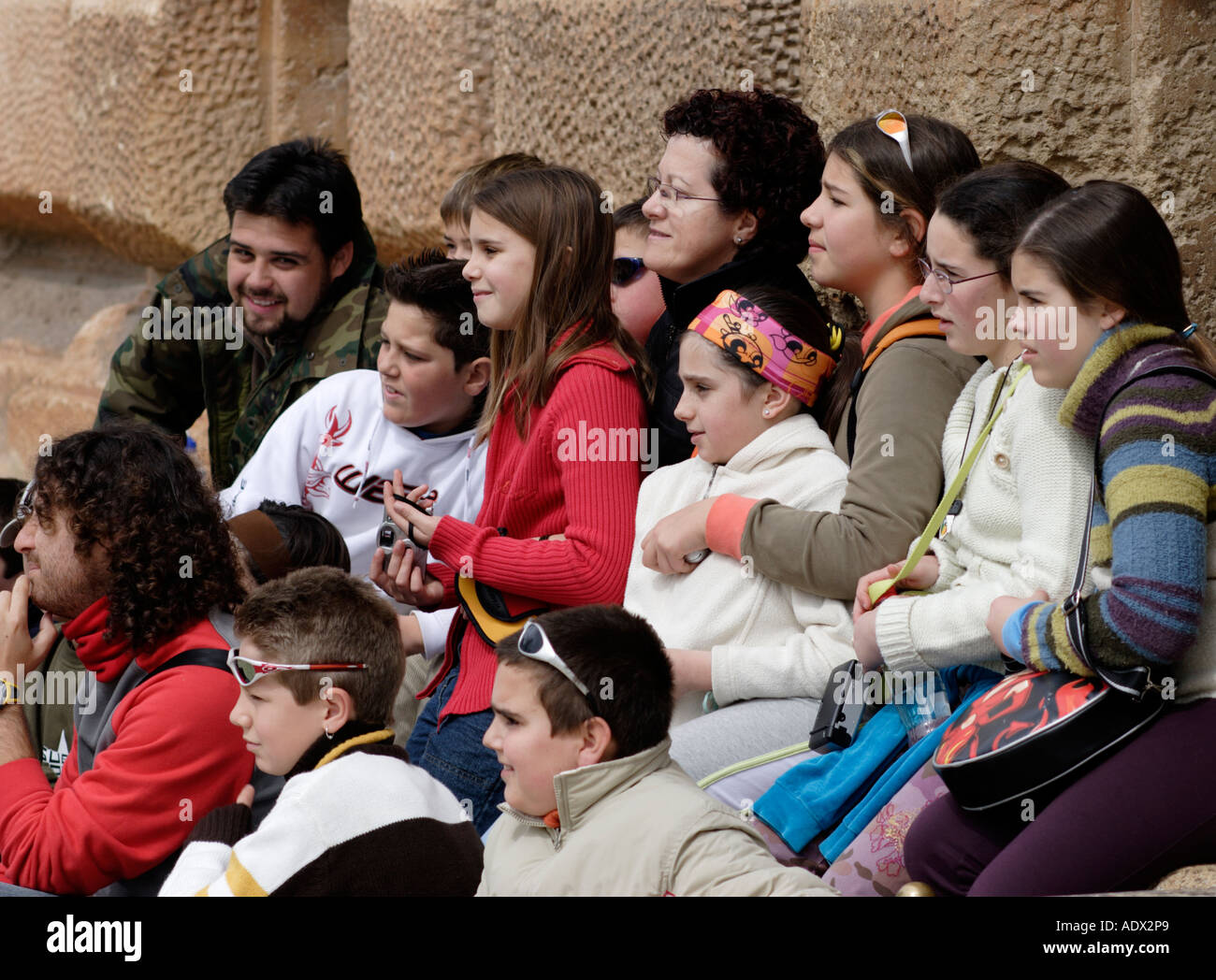 Group portrait of Spanish school children and their teachers Stock ...