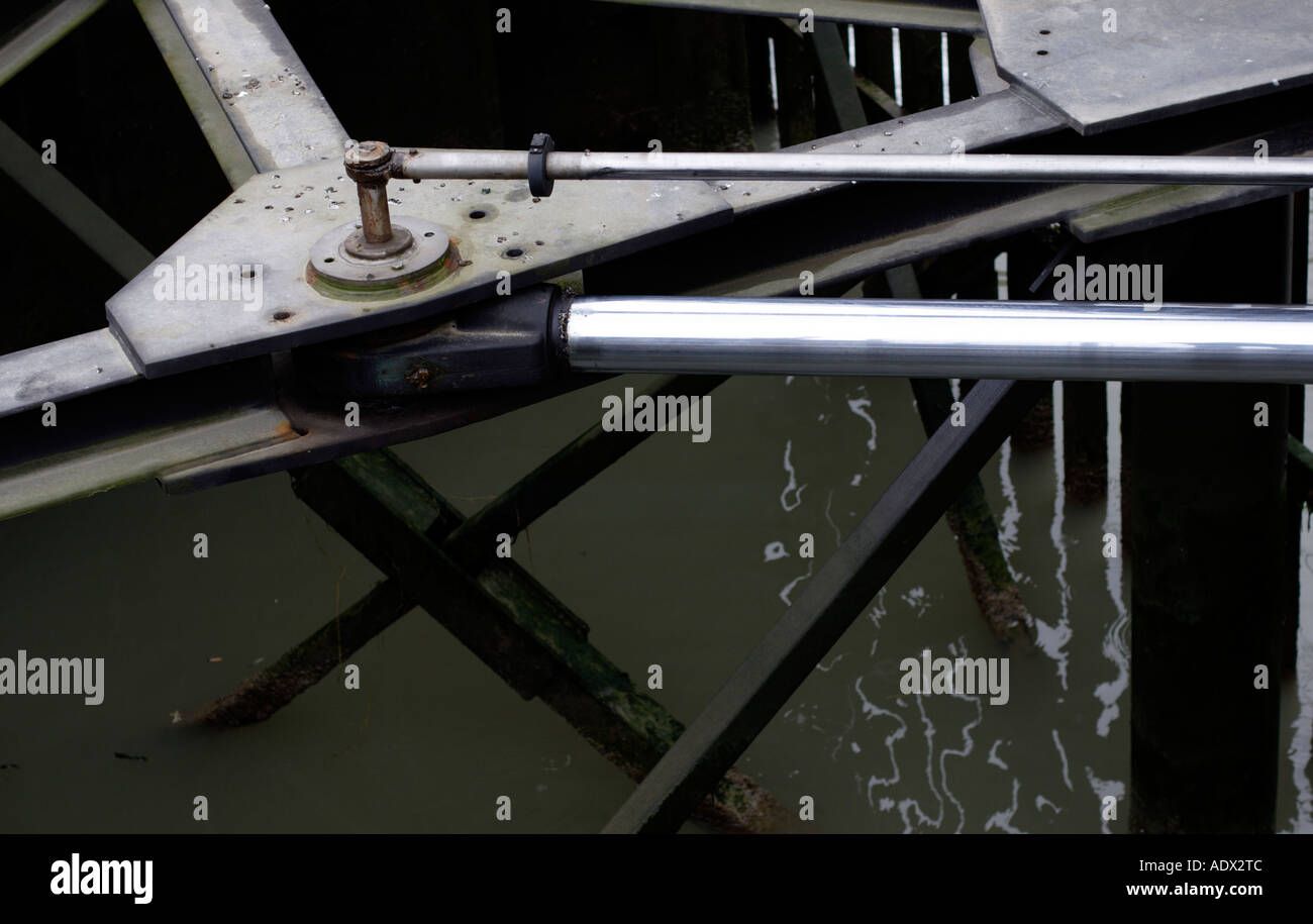 Detail of hydralic piston on marine lock gate Stock Photo - Alamy