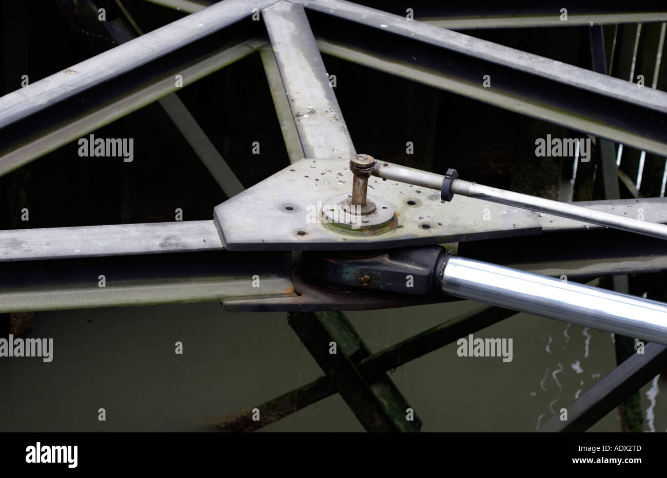 Detail of hydralic piston in marine lock gate Stock Photo - Alamy