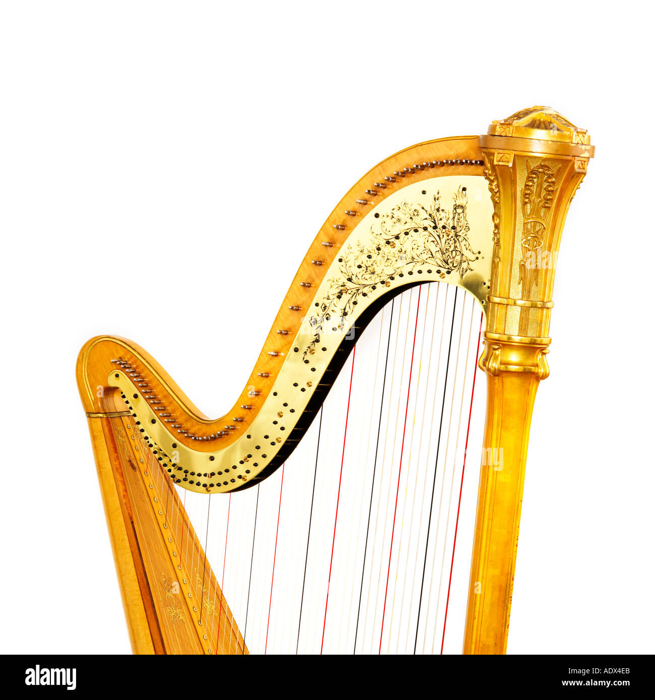 Harp on a white background Stock Photo - Alamy