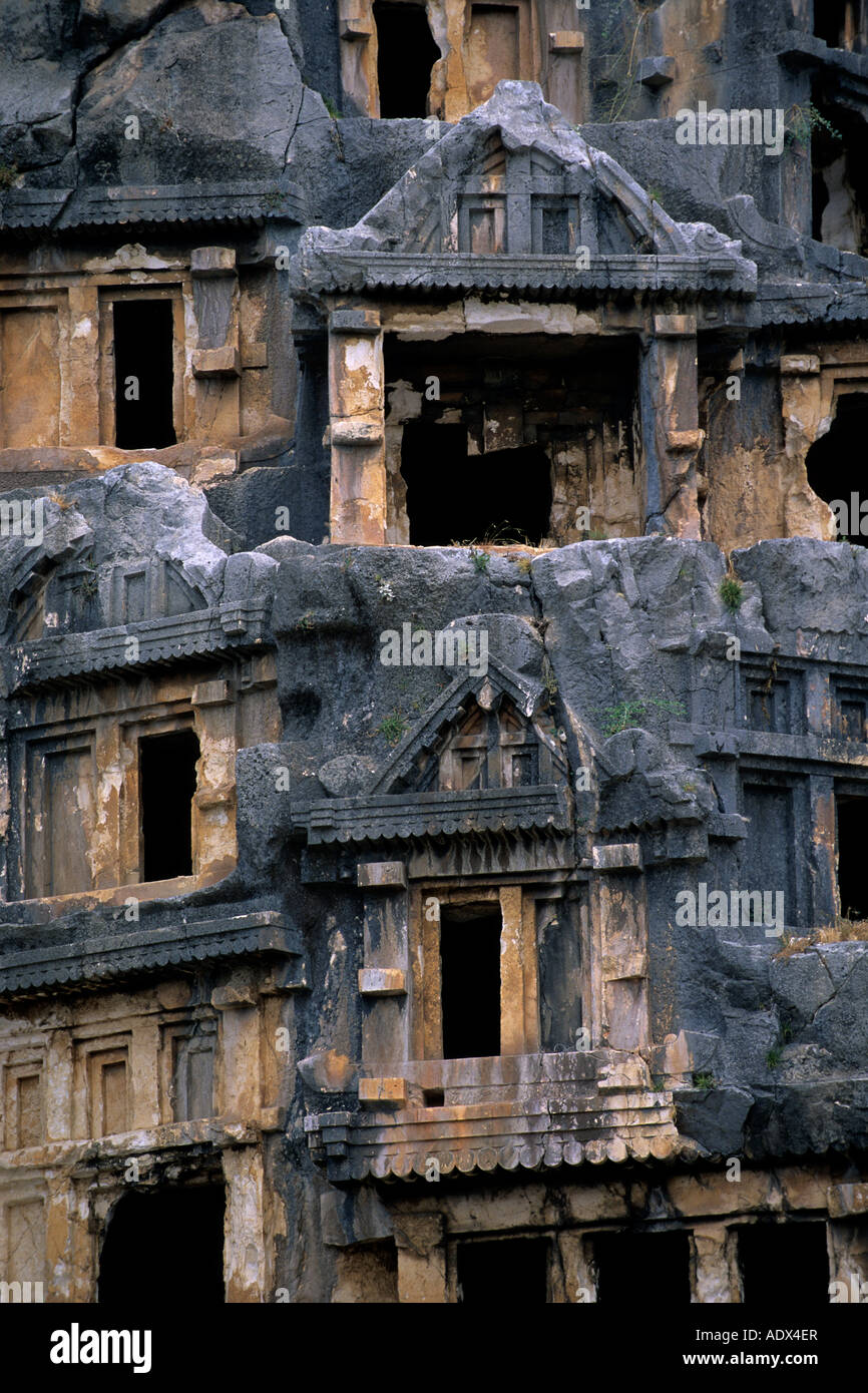 ancient Lycian Rock Tombs at Myra Myra Lycia Region Mediterranean Sea ...