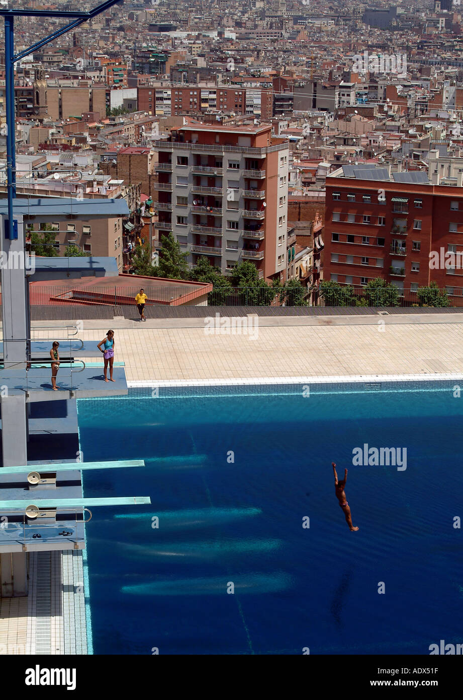 Olympic diving pool Montjuic Barcelona Spain Stock Photo - Alamy