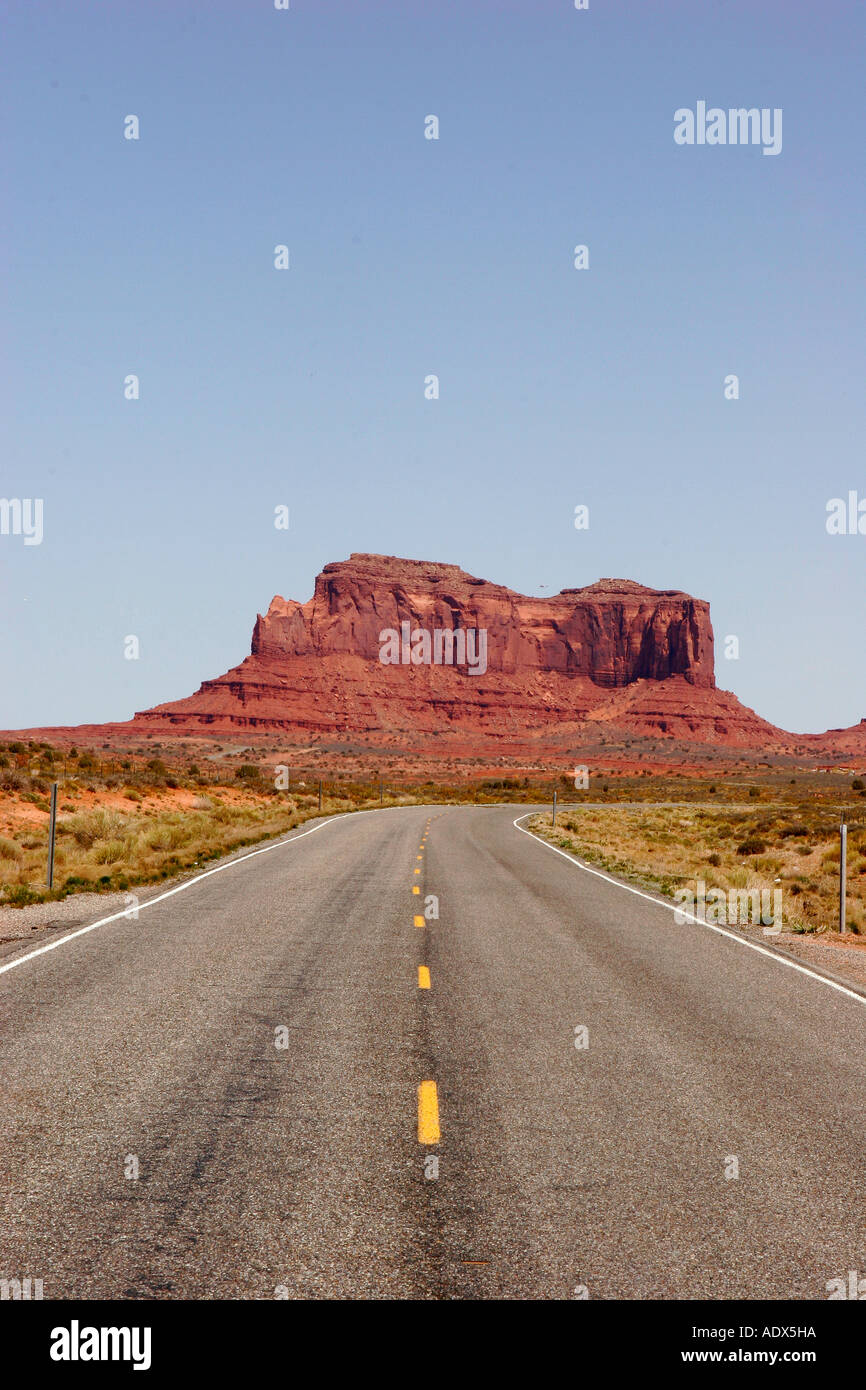Road Shot Landscape of Monument Valley Arizona Stock Photo - Alamy
