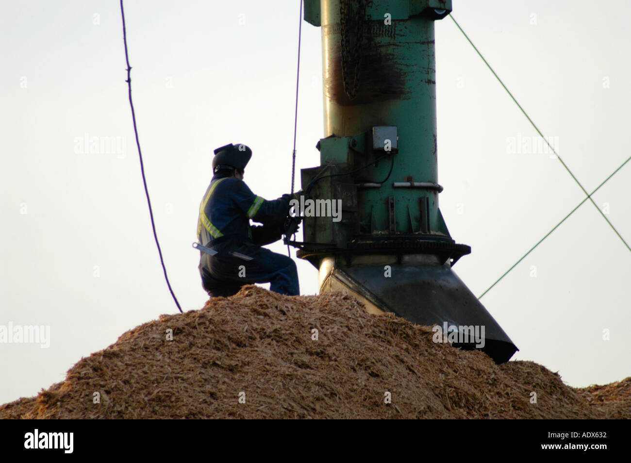 FIXING THE SAWDUST PIPE Stock Photo - Alamy