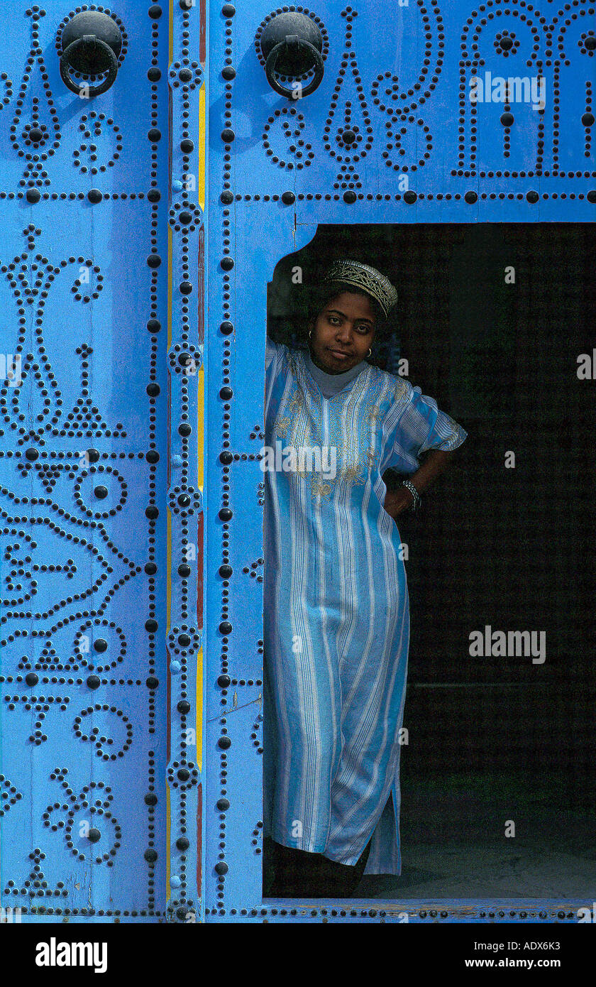 Sidi bou said woman posing in a door Stock Photo - Alamy