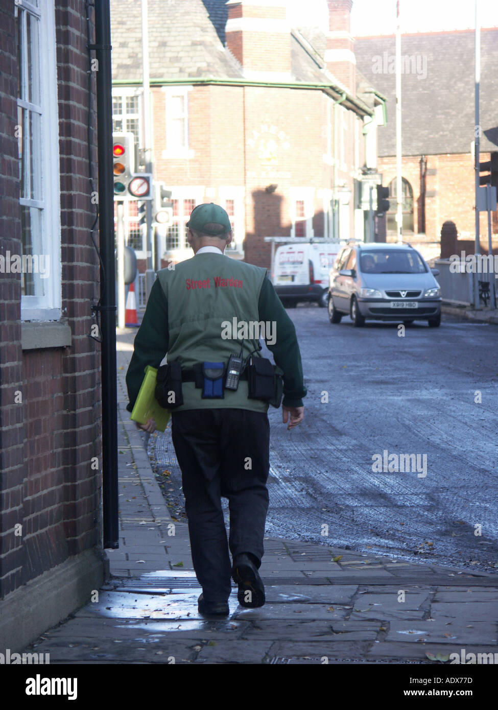 Street Warden on patrol in a Midlands town centre Stock Photo - Alamy