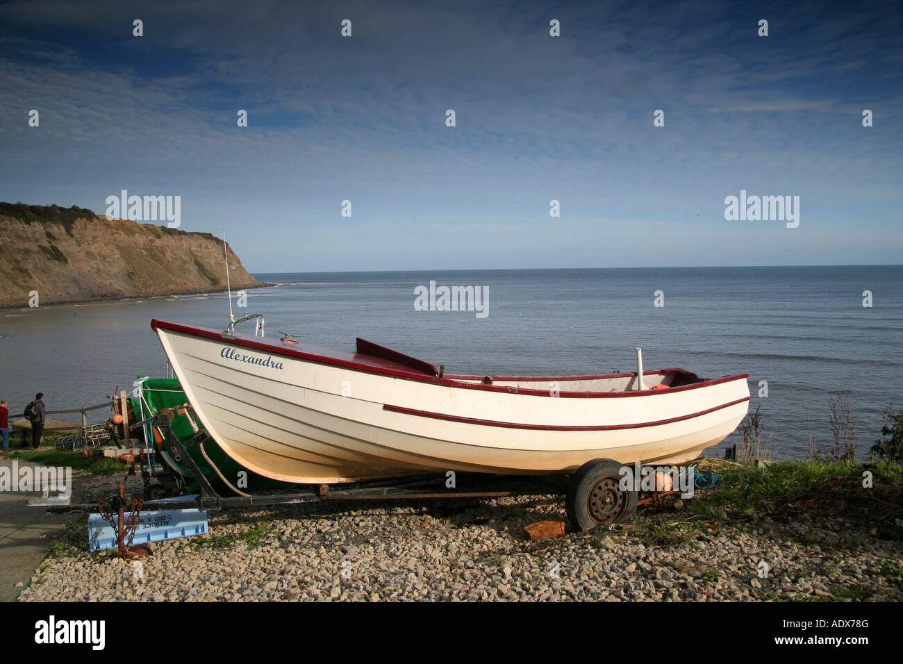 Small rowing boat at robin hoods bay hi-res stock photography and ...
