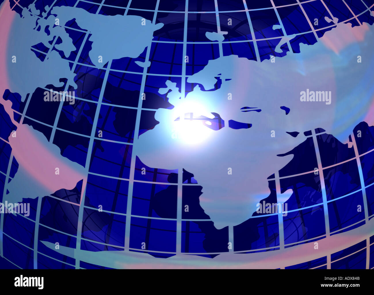 Illustrations world geography meridian silhouette shadow map globe ...