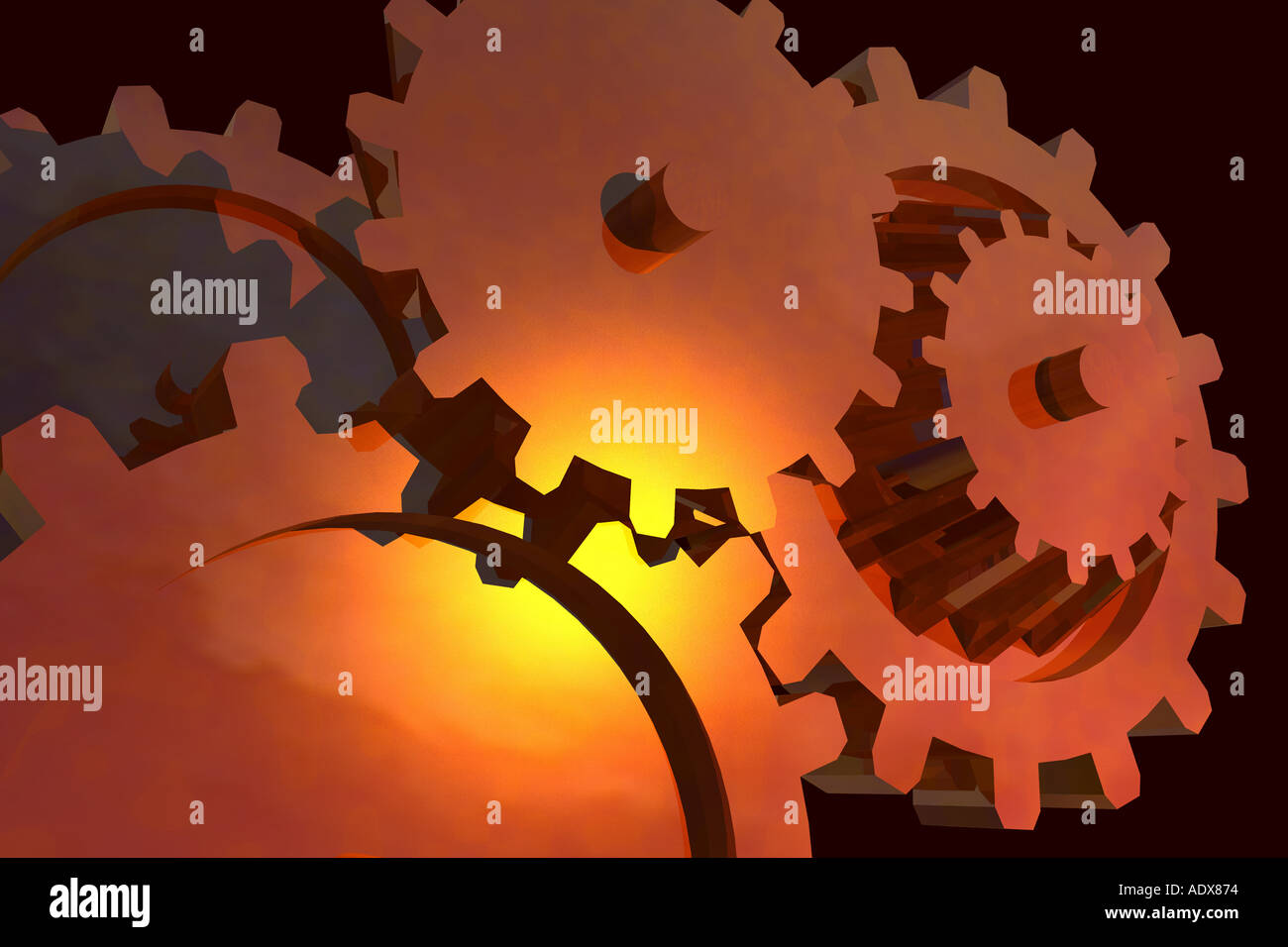 Illustrations gear gears interlocking wheel wheels machinery mechanism ...