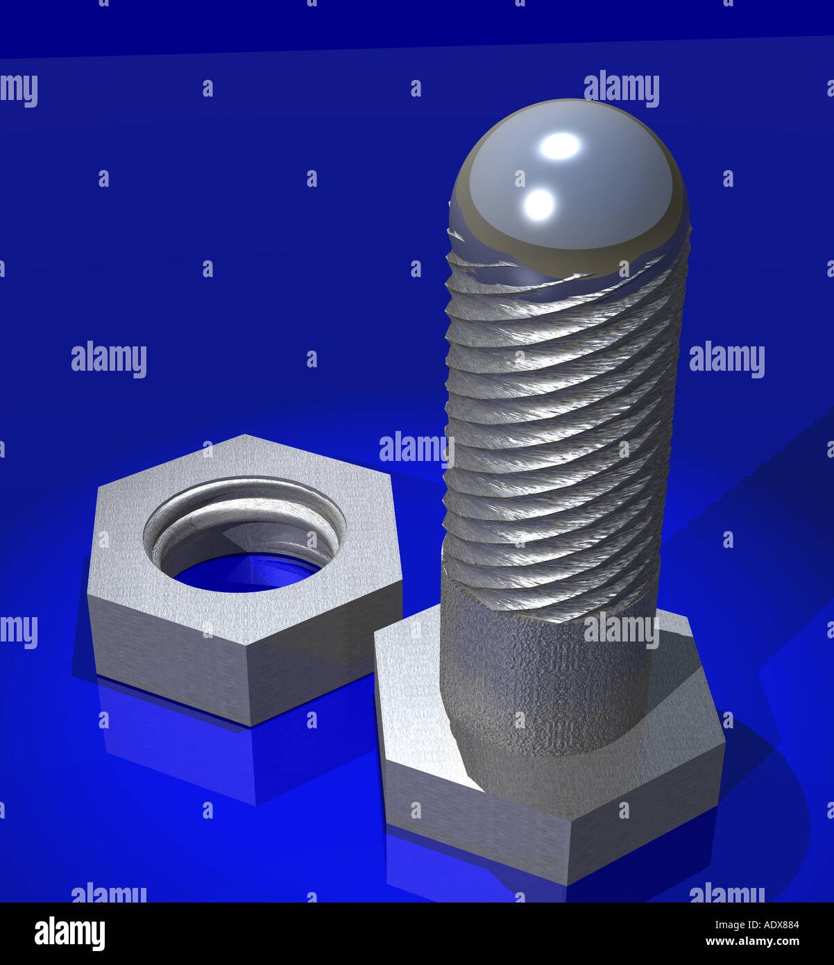 Illustrations nut screw bolt rivet cg computer graphic virtual image ...