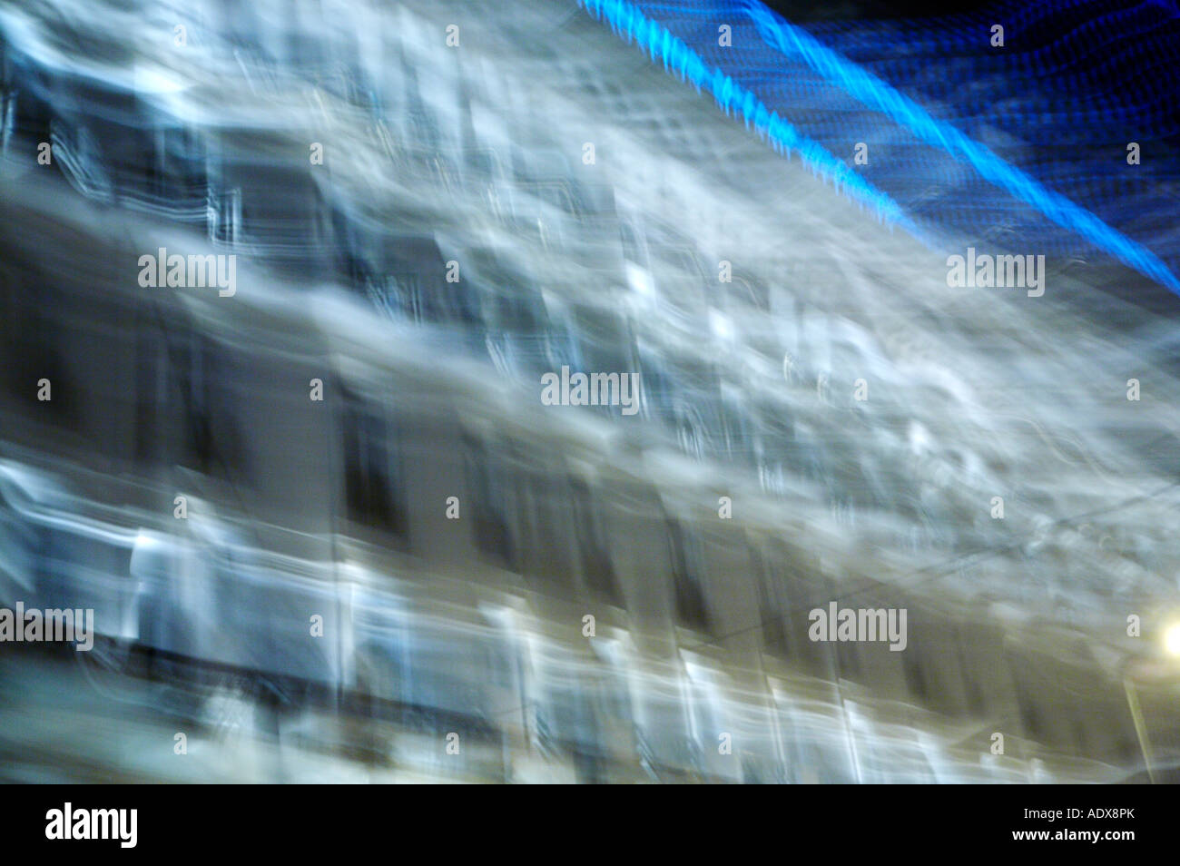 Illuminated building at night Stock Photo - Alamy