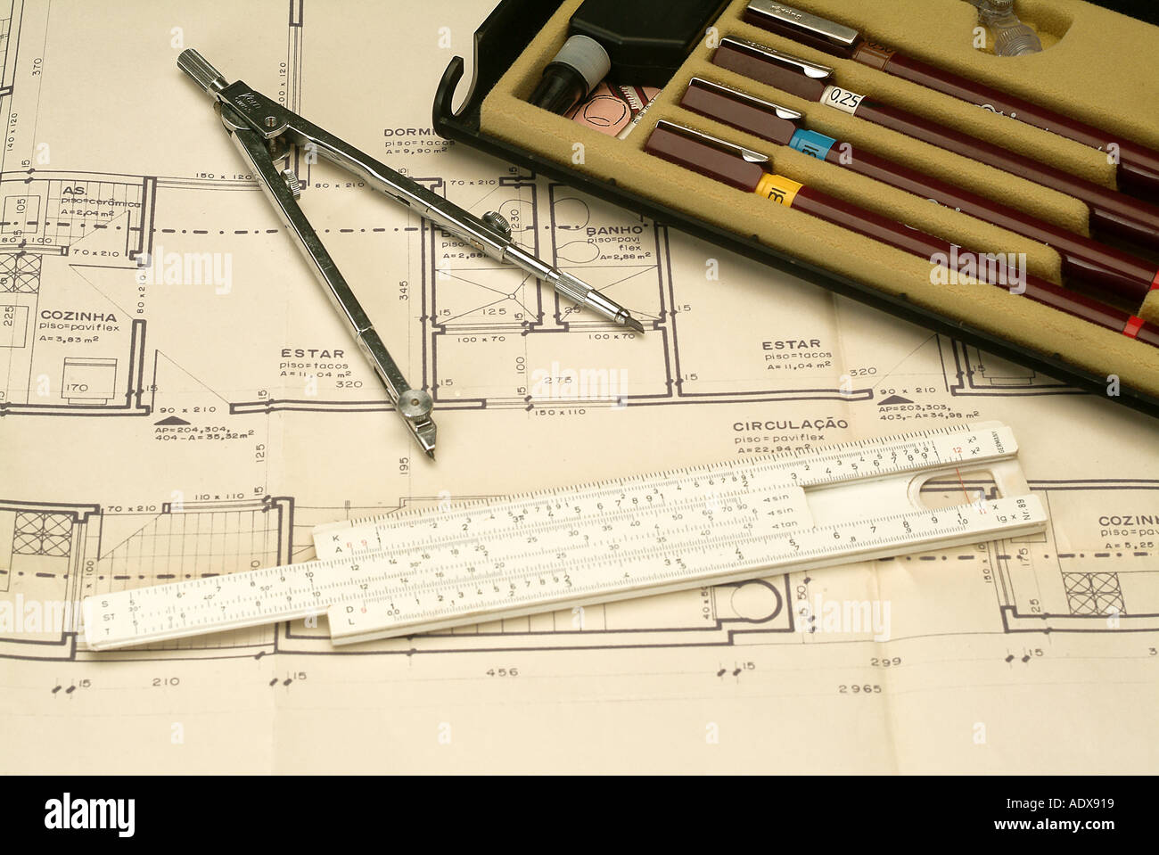 Architecture ink pens ruler concept conceptual compass blueprint ...