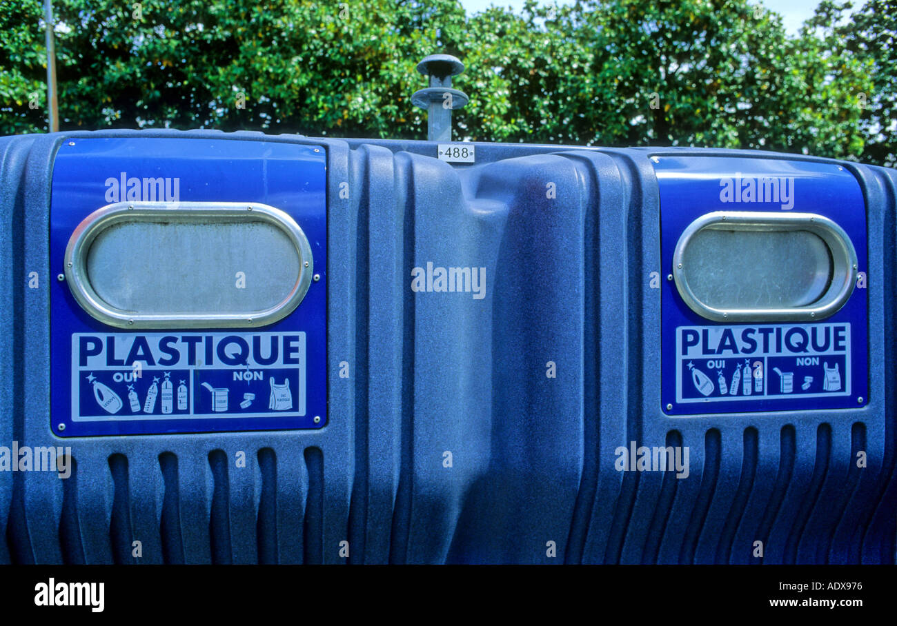 Recycling bins in France Stock Photo - Alamy