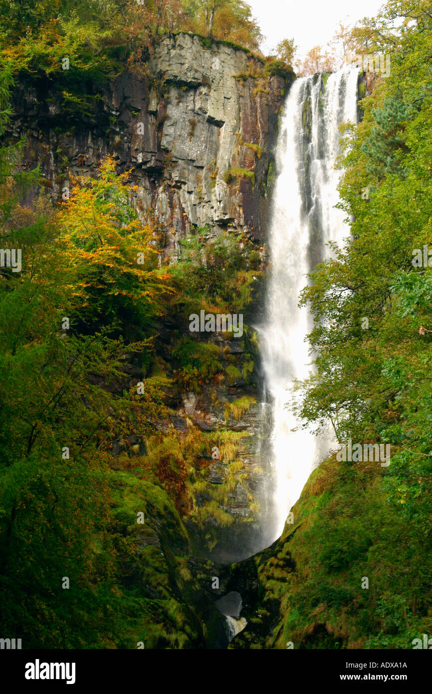 Pistyll Rhaeadr waterfall in the Berwyn Mountains Denbighshire North ...