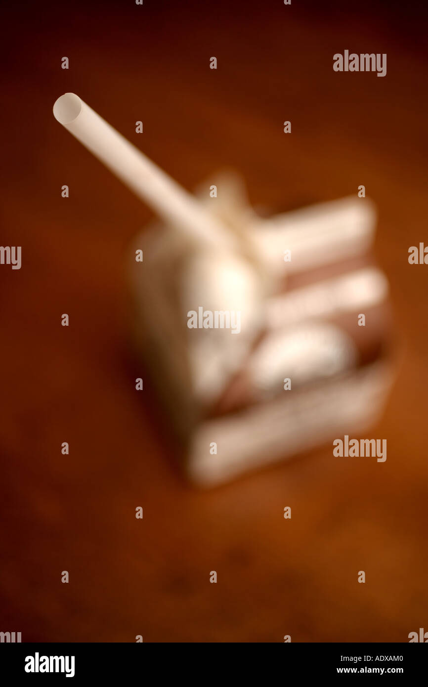 Chocolate Milk & Straw Stock Photo - Alamy