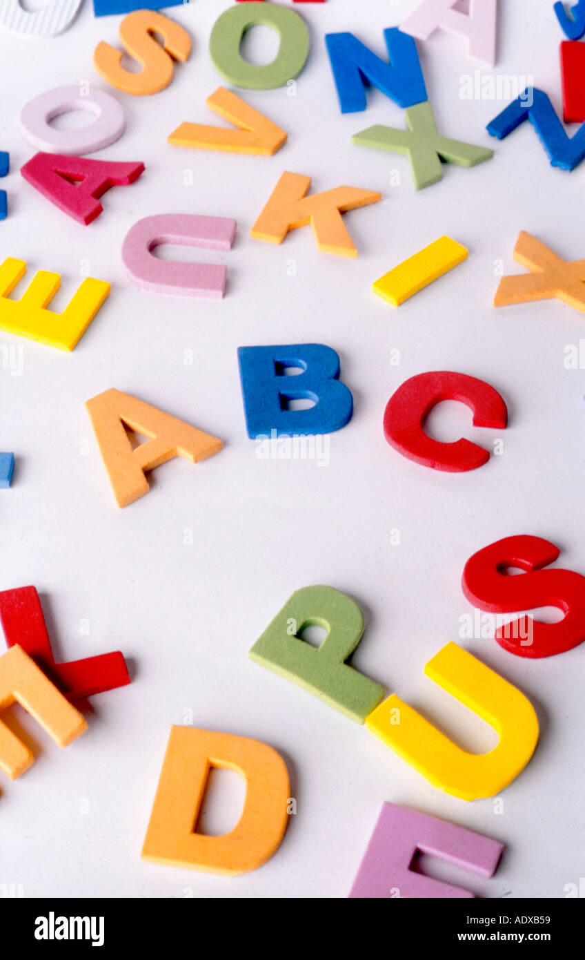 Concepts scattered letters alphabet colorful colored game decoration ...
