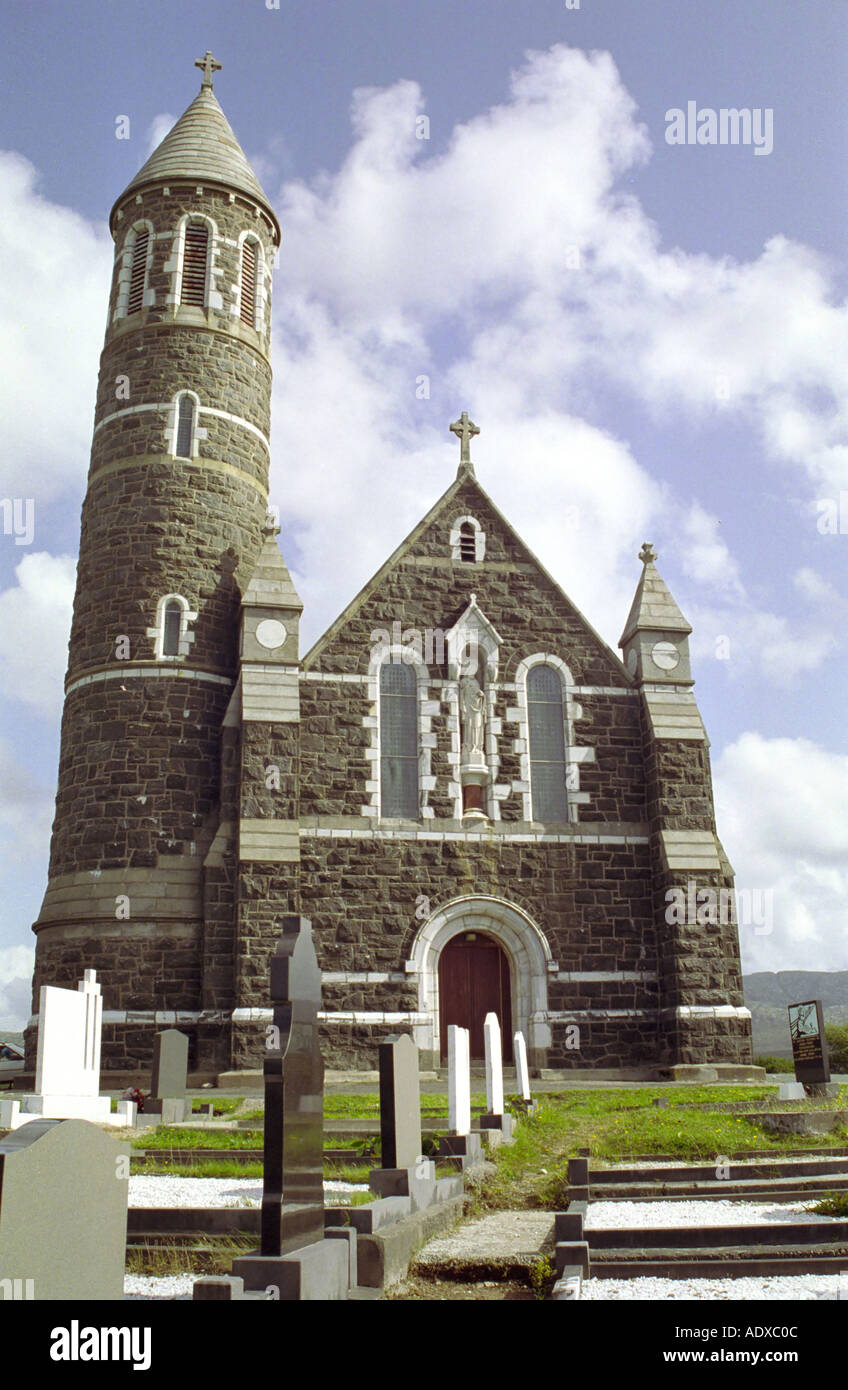 Church with cemetary / Donegal Stock Photo - Alamy