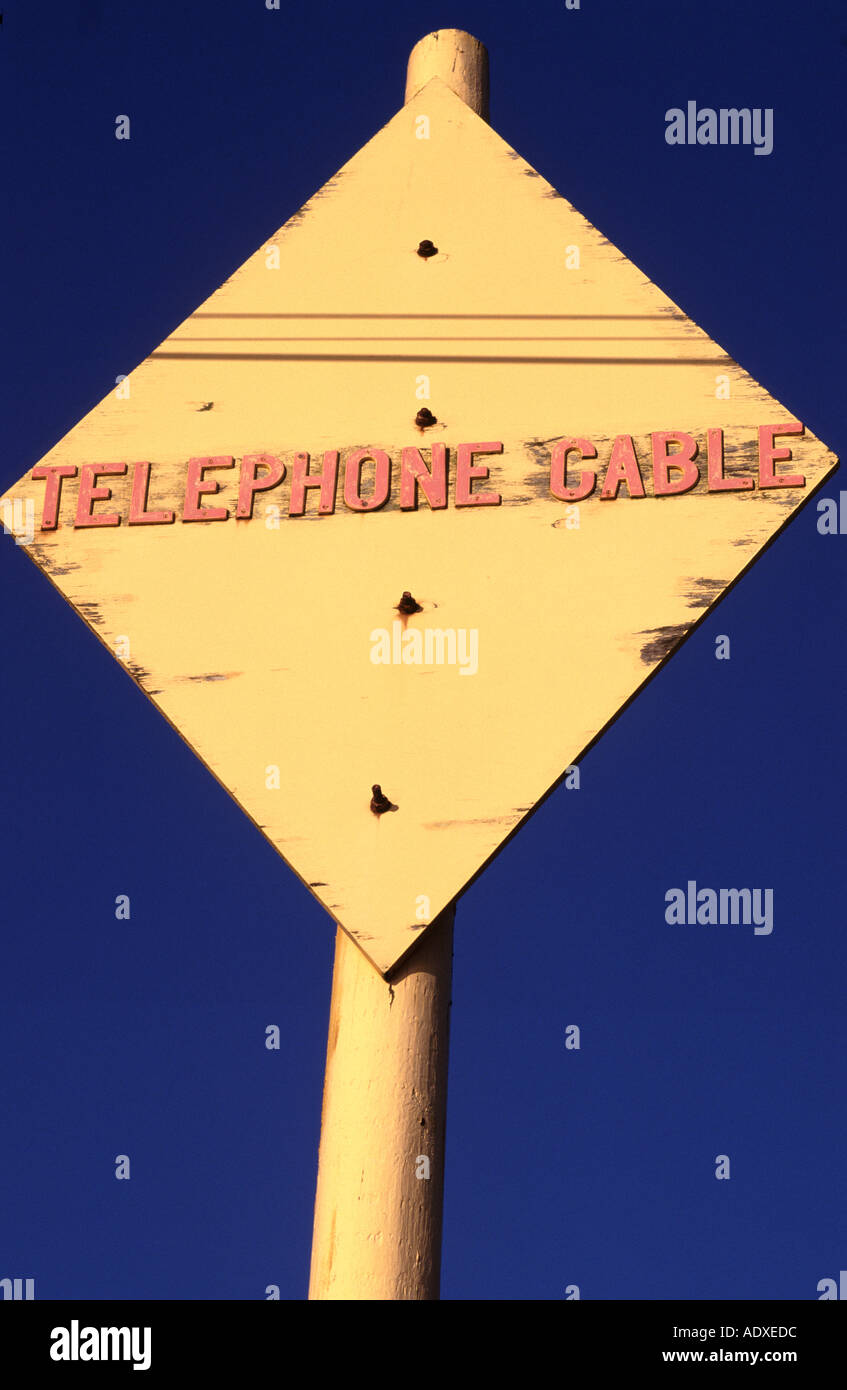 Telephone cable sign hi-res stock photography and images - Alamy