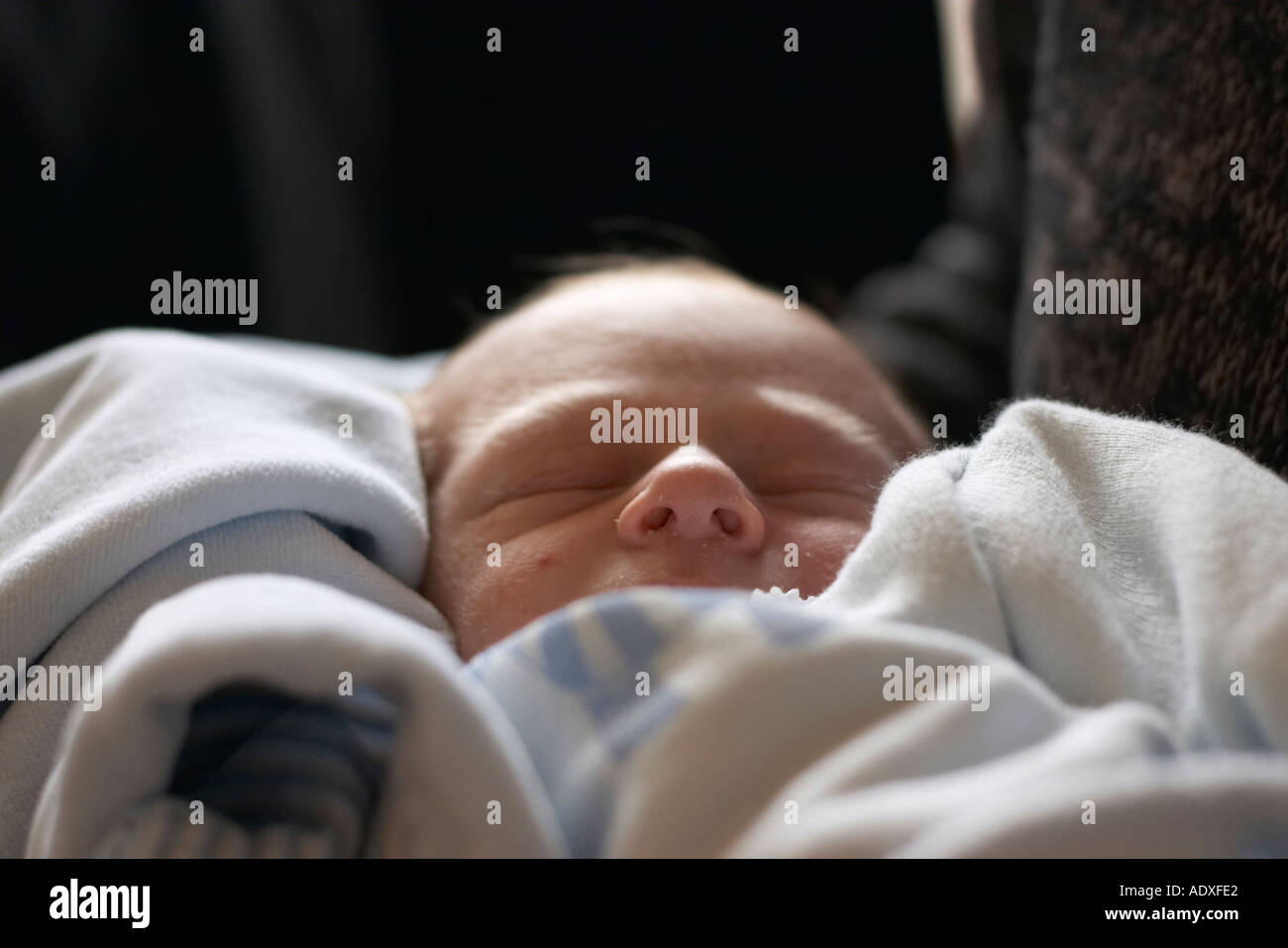 baby lying on arm Stock Photo - Alamy