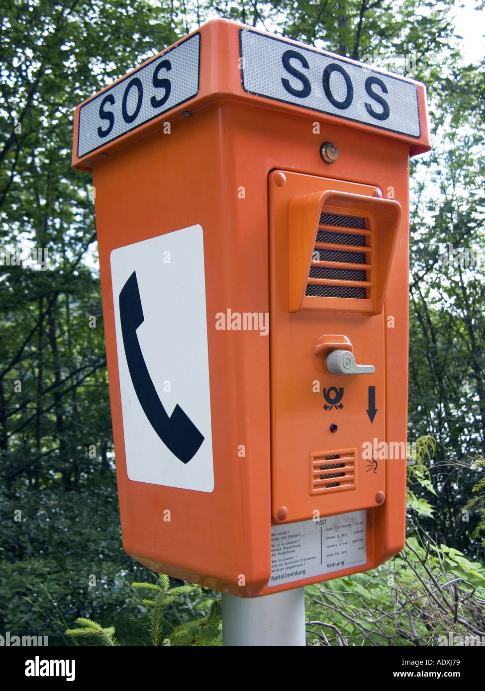 roadside emergency telephone telefon speaker speak S O S road street ...