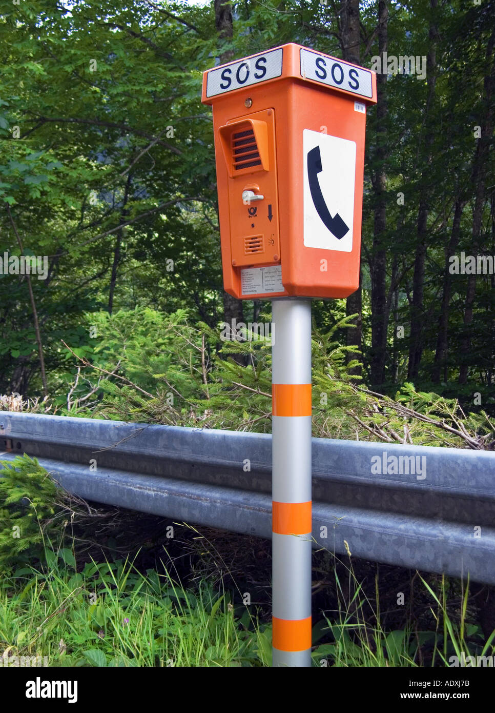 roadside emergency telephone telefon speaker speak S O S road street ...