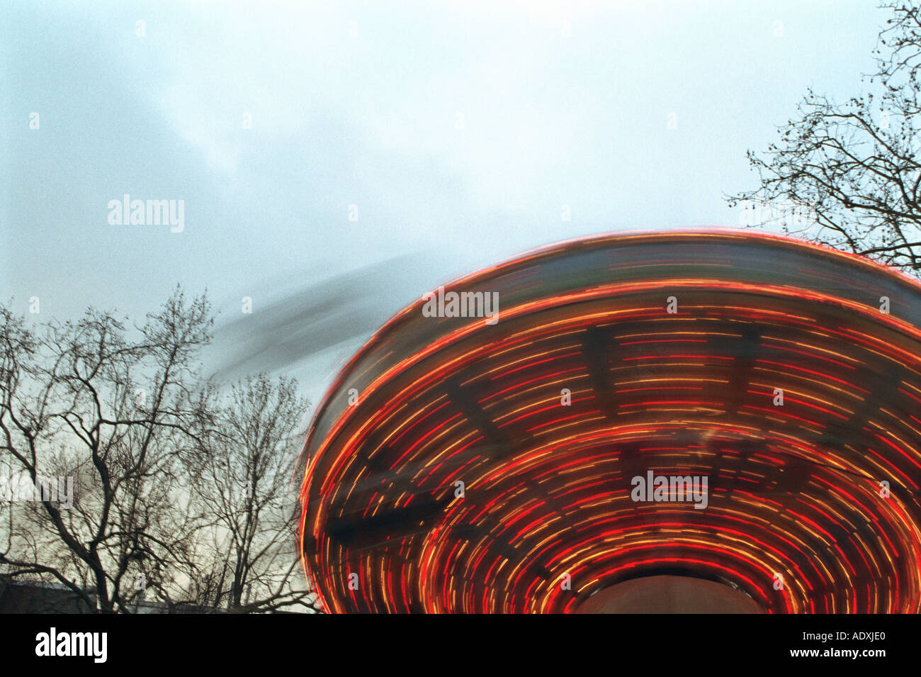 merry go round spinning wheel fairground ride moving fast Stock Photo ...