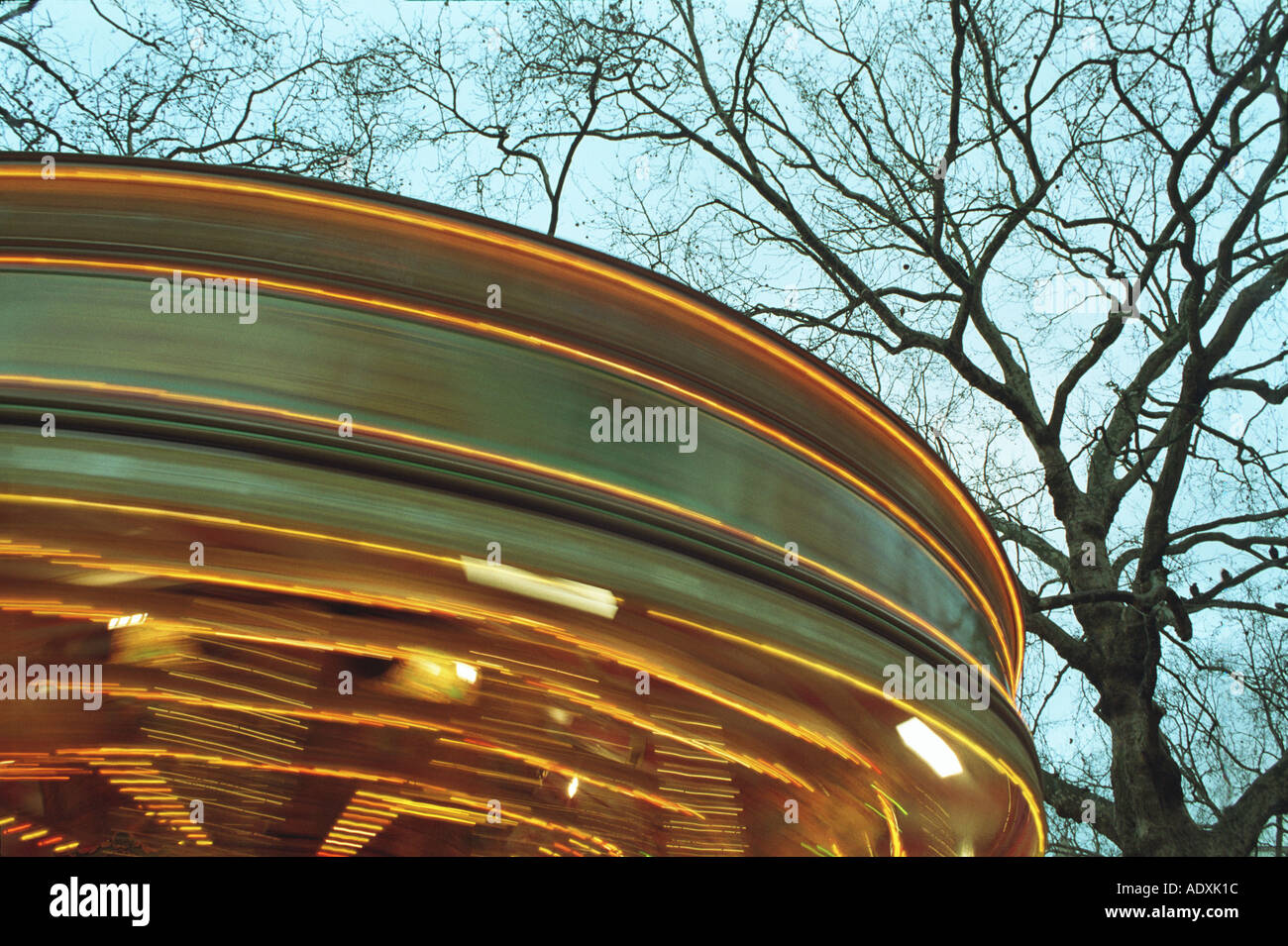 merry go round spinning wheel fairground ride moving fast Stock Photo ...