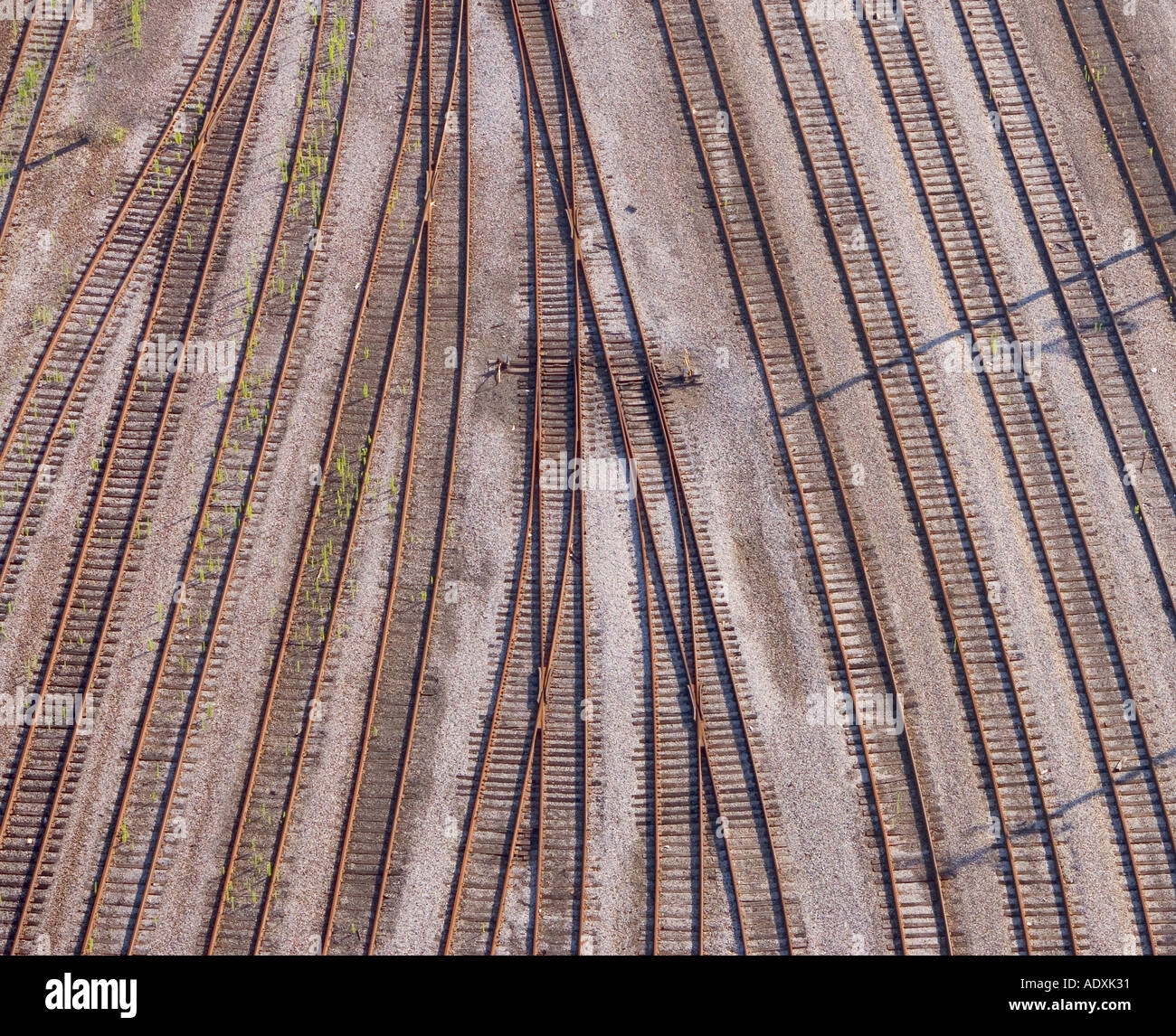 Aerial view of railroad tracks Stock Photo - Alamy