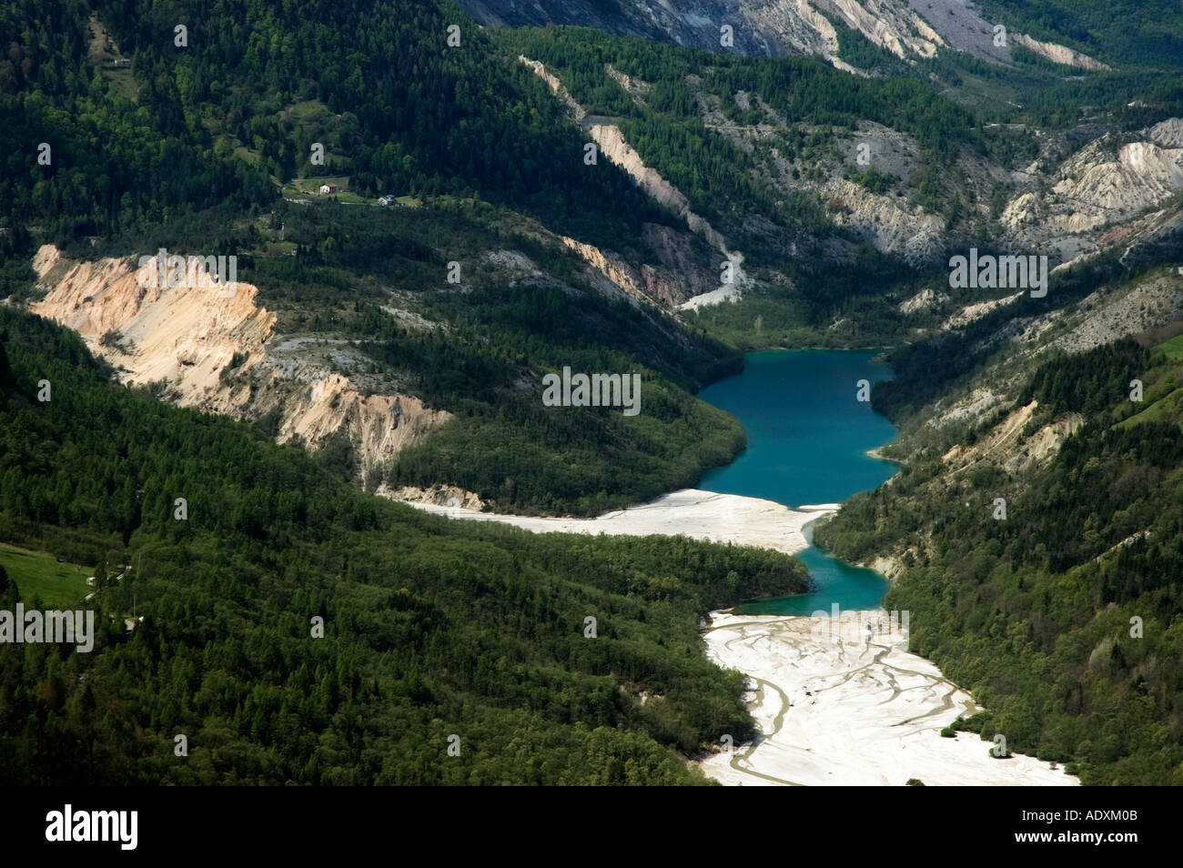 Vajont dam disaster soil erosion panoramic view - region of friuli ...