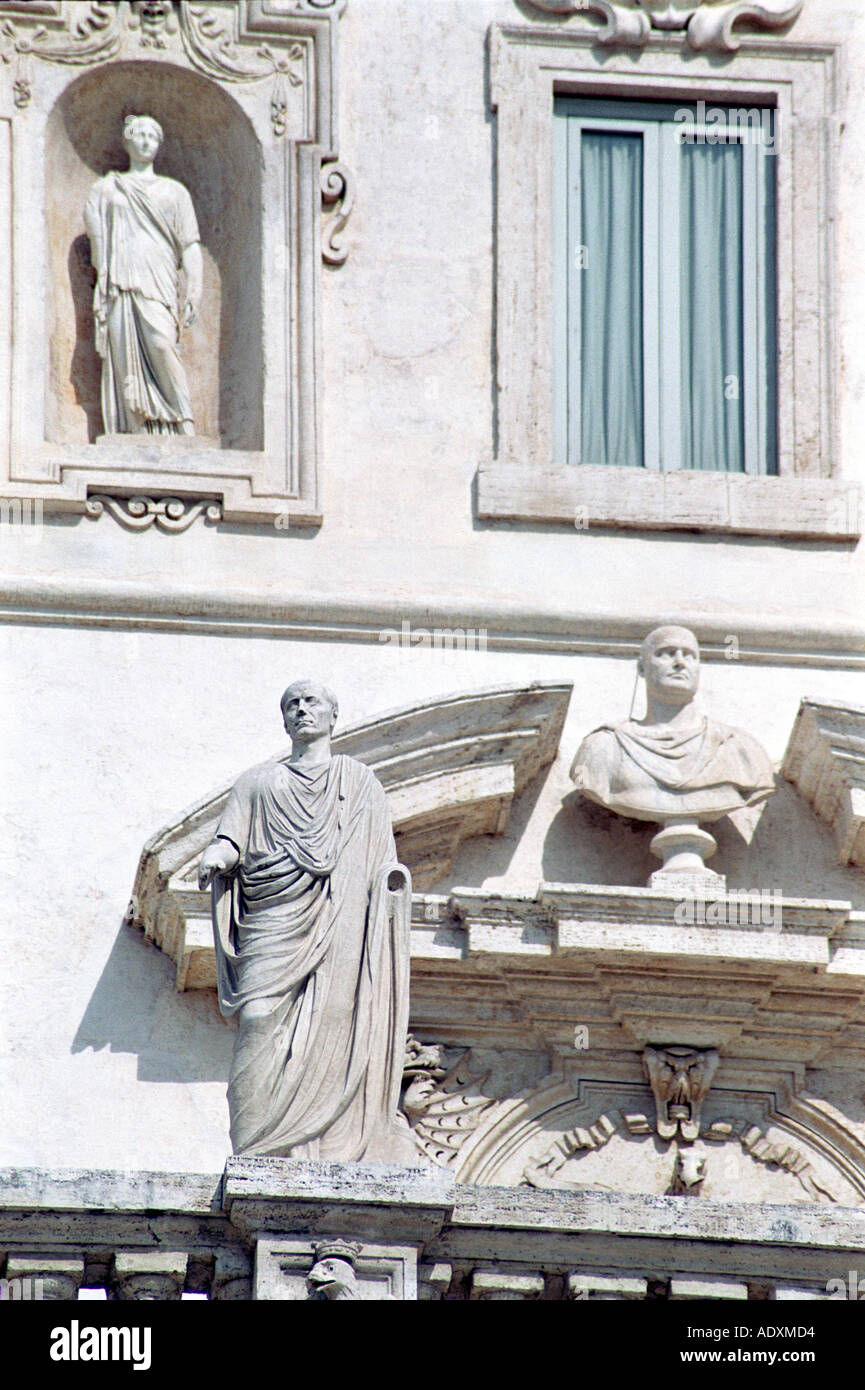 villa borghese facade with statues rome Stock Photo - Alamy