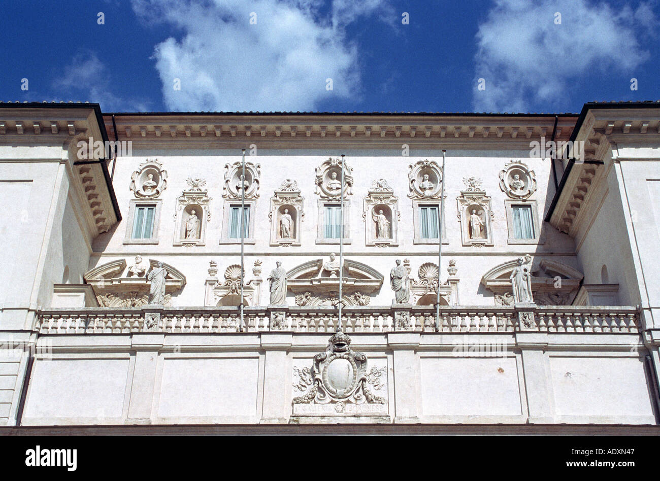 villa borghese facade with statues rome Stock Photo - Alamy
