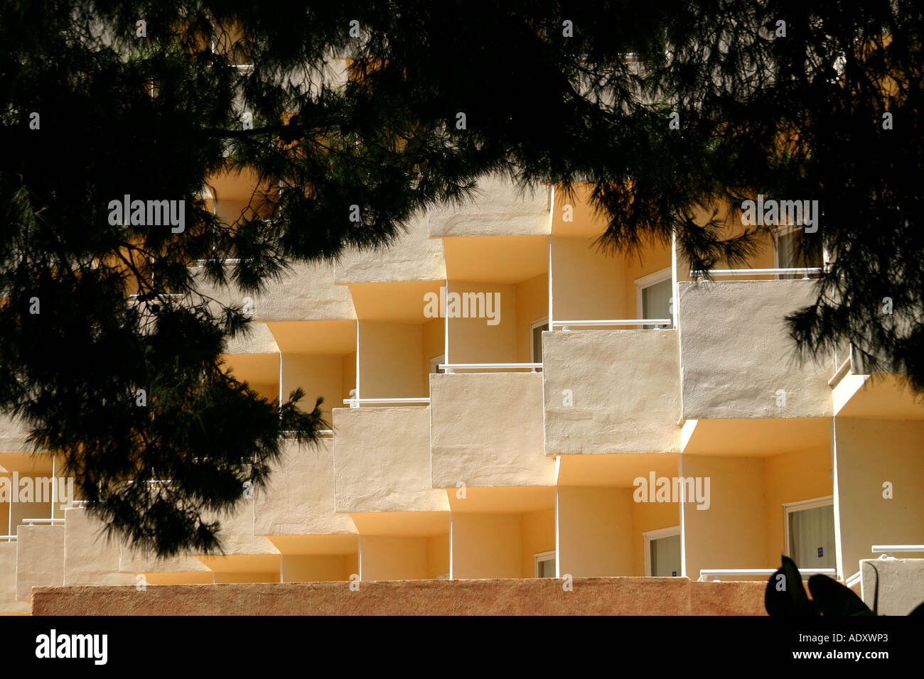 Hotel balconies in Majorca Stock Photo - Alamy