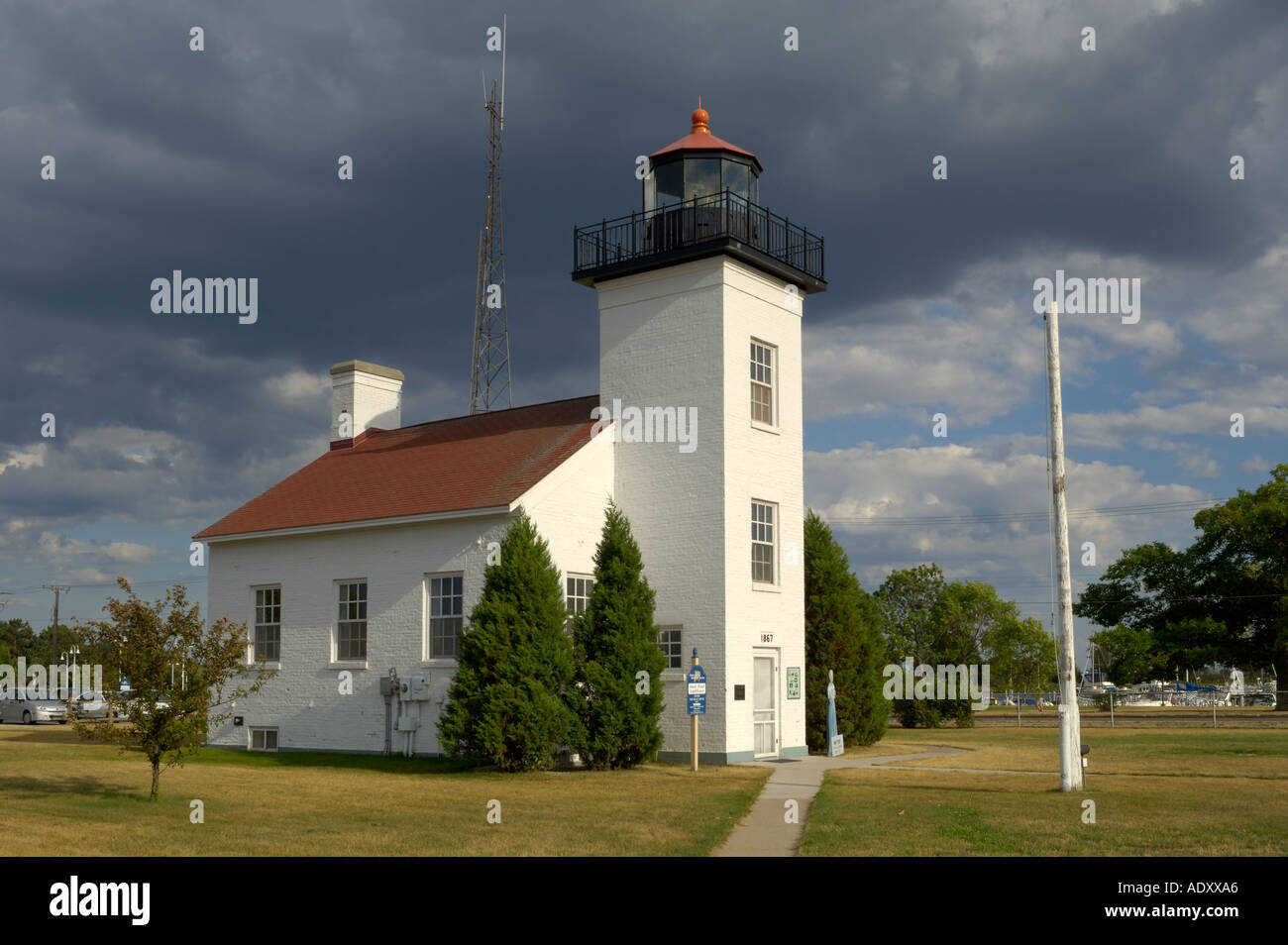 Sand Point lighthouse in Escanaba Michigan Stock Photo - Alamy